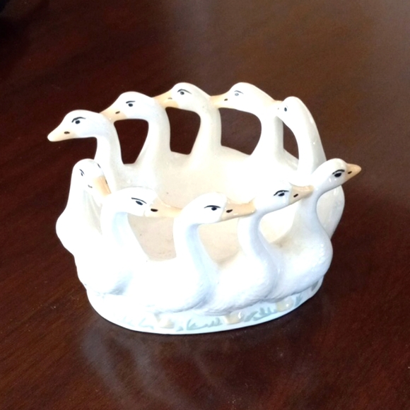 None | Accents | Gaggle Of Geese Ceramic Centerpieceplanter | Poshmark